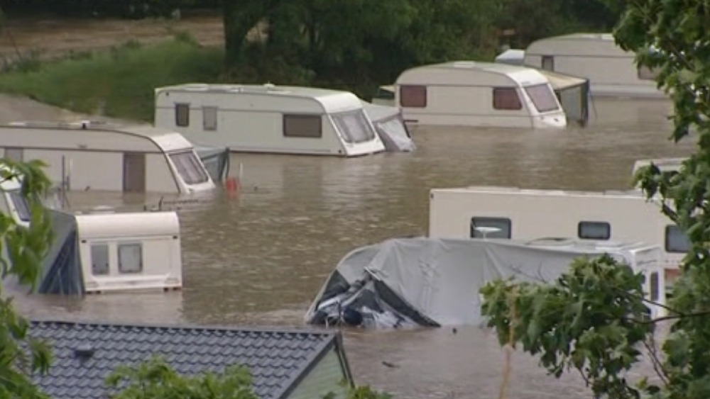 Caravan park rescue after serious flooding in Ceredigion | ITV News Wales