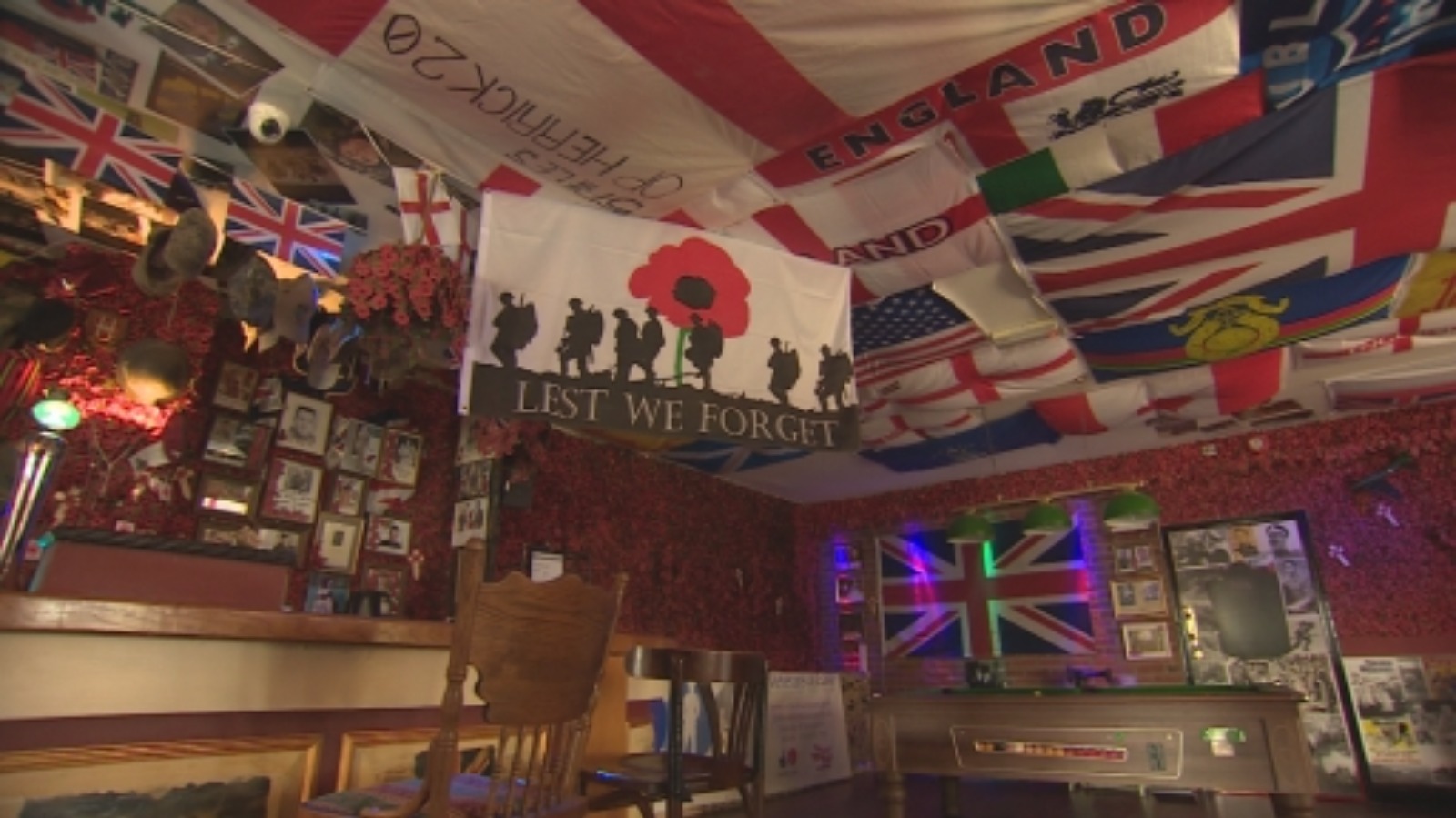 70,000 poppies in pub's tribute to military heroes | ITV News Tyne Tees