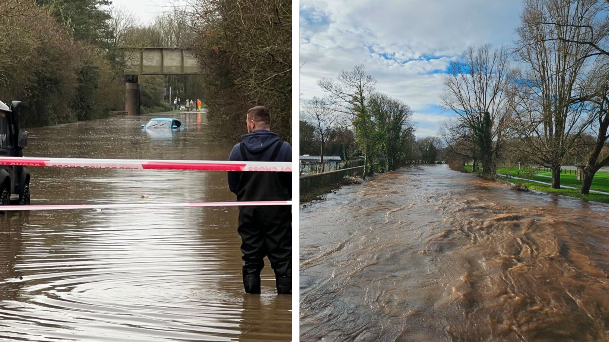 Streets flooded, cars submerged and homes without power as Storm Henk ...