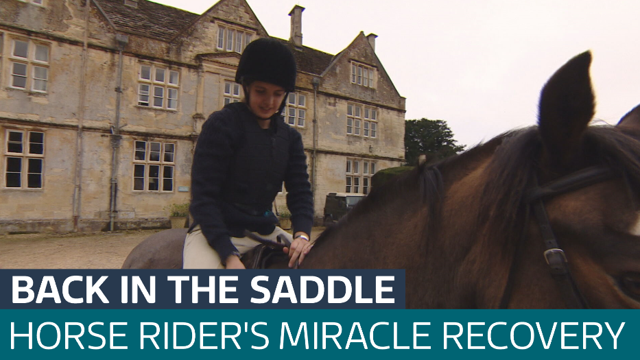 Teen horse rider told she may never walk again now back on her feet ...