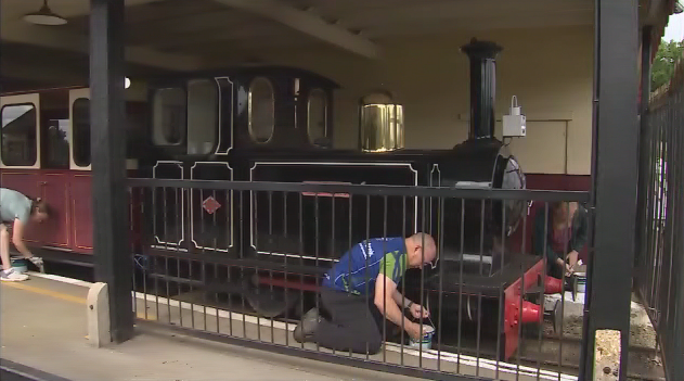 Network Rail volunteers step in to help get famous Wicksteed Park train ...