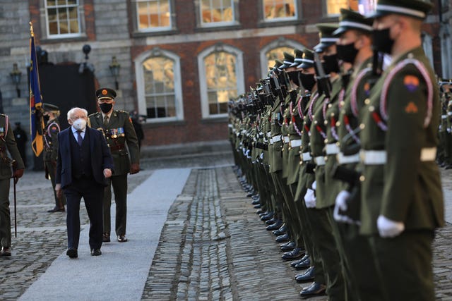 Ireland marks British power handover anniversary at Dublin Castle where ...