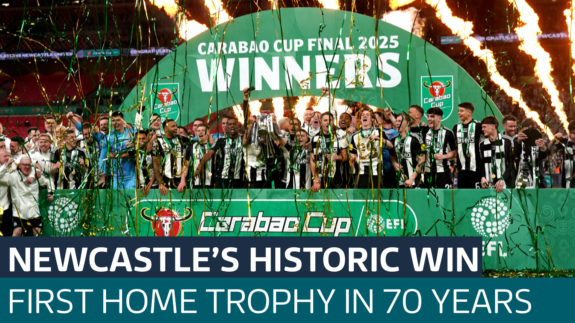 Newcastle United celebrate historic win with first home trophy in 70 ...