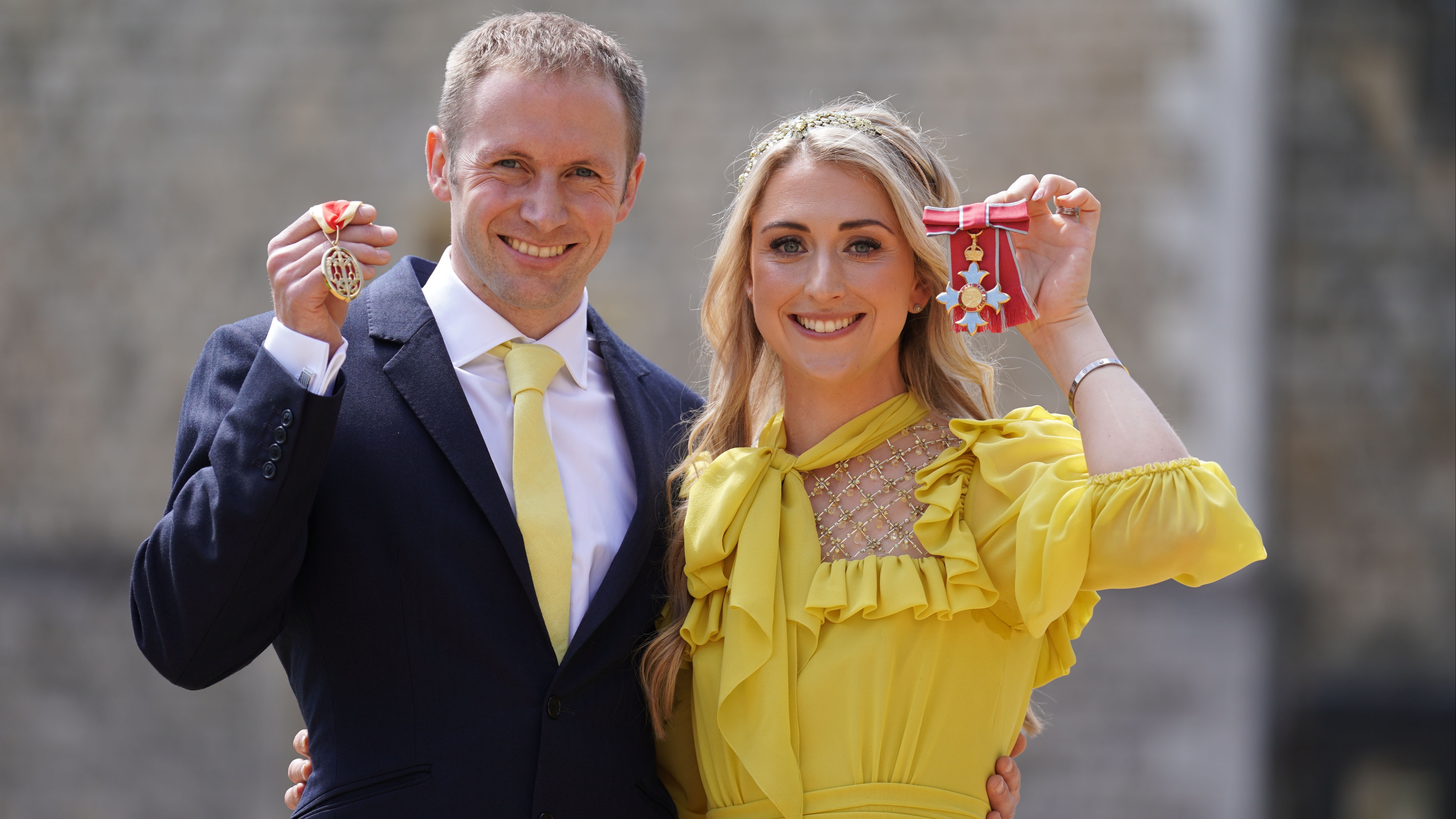 Cycling’s golden couple Laura and Jason Kenny receive tandem royal ...