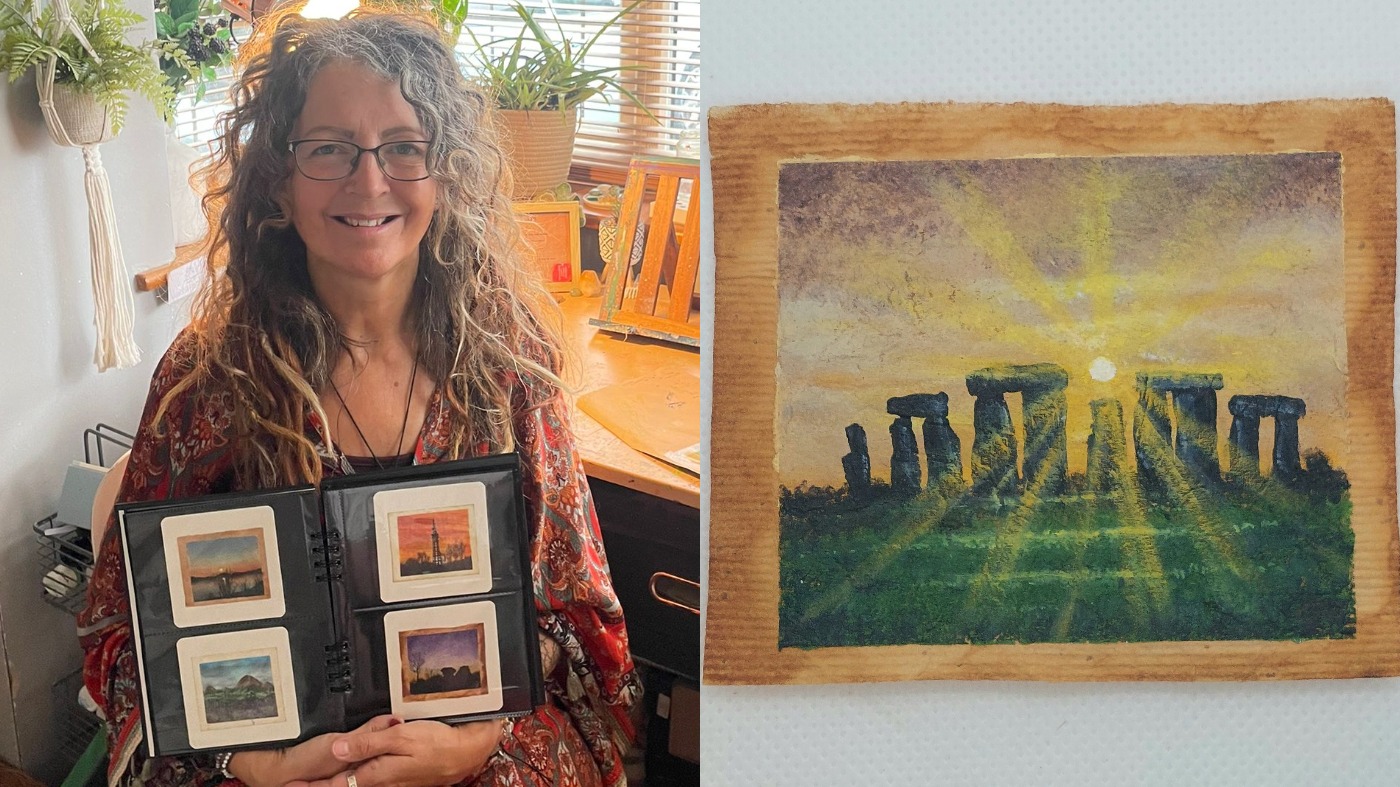 Hampshire artist gives used tea bags new ‘lease of life’ by painting UK ...