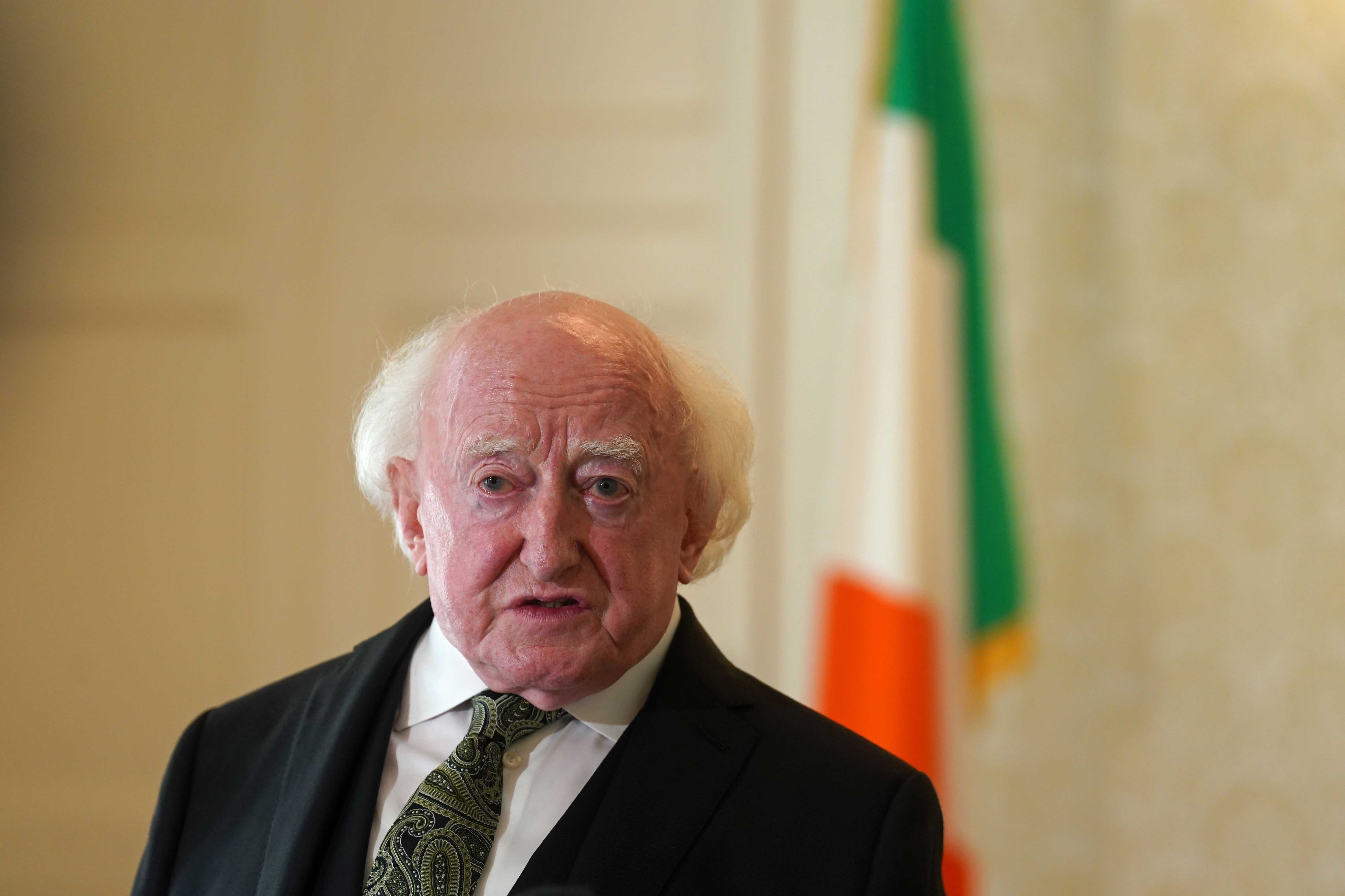 Irish president Michael D Higgins calls for cessation of violence in ...