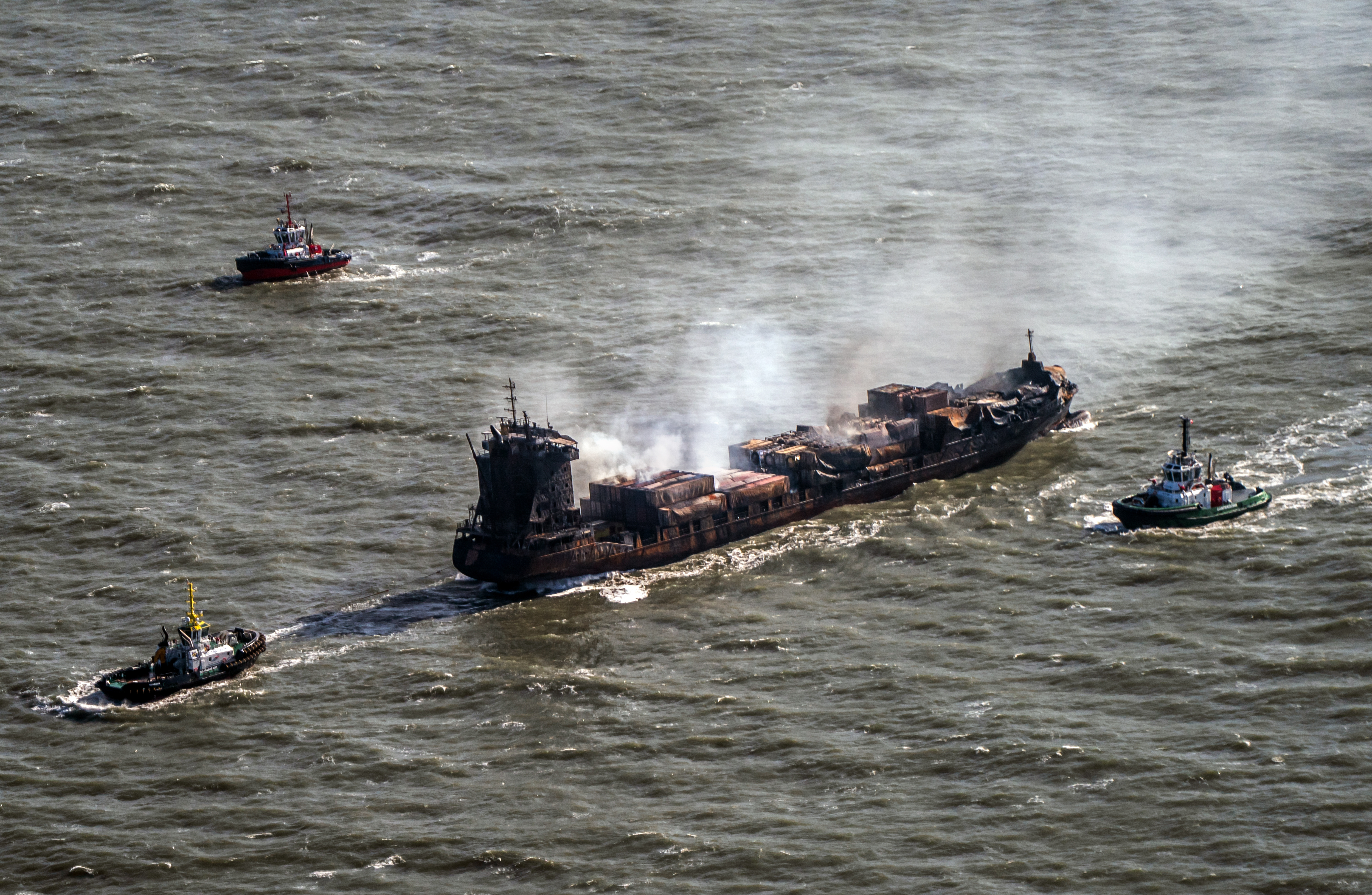 Container ship severely damaged in North Sea collision to be towed to ...