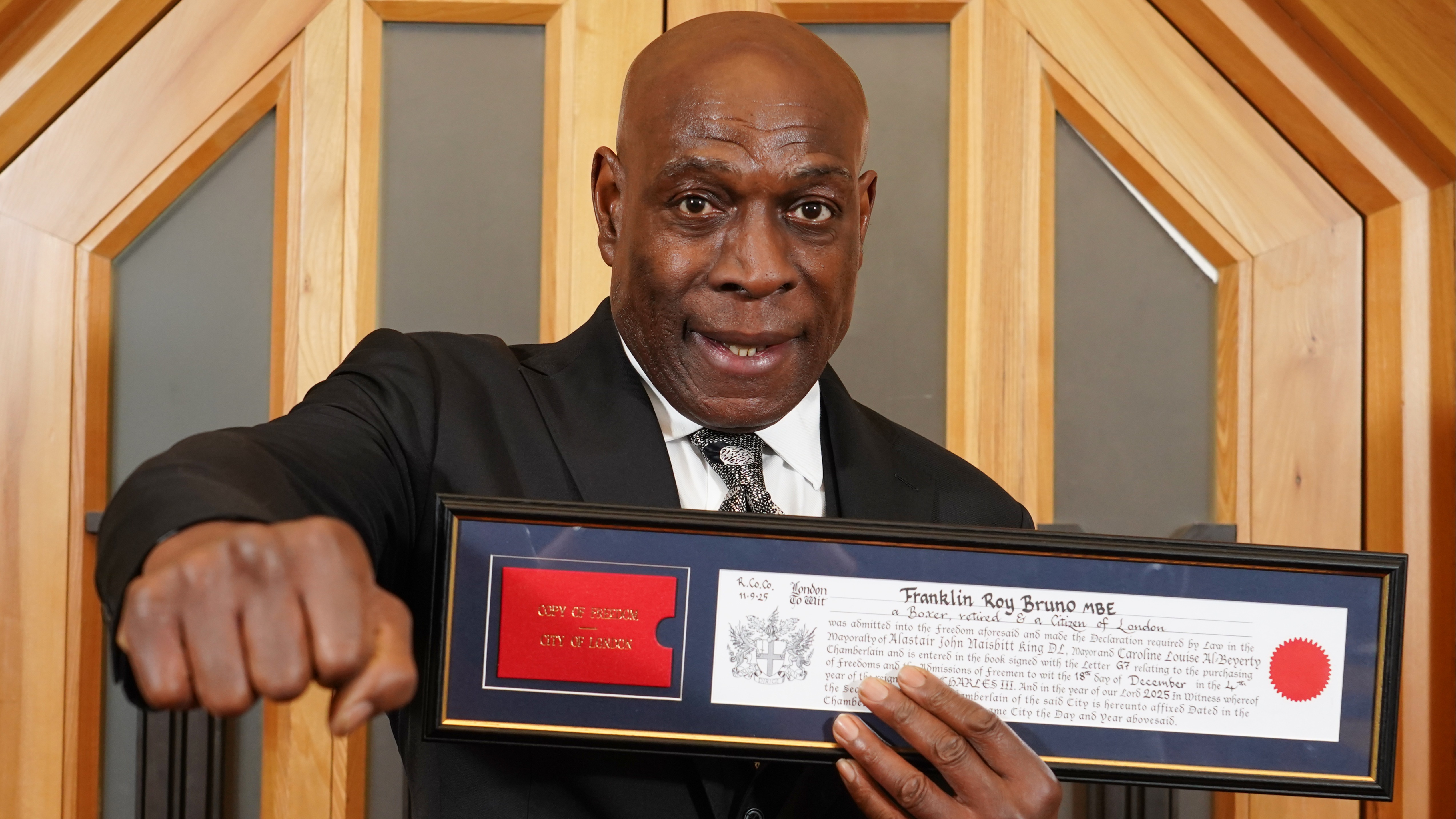 Boxer Frank Bruno says City of London award ‘means more to me than my ...