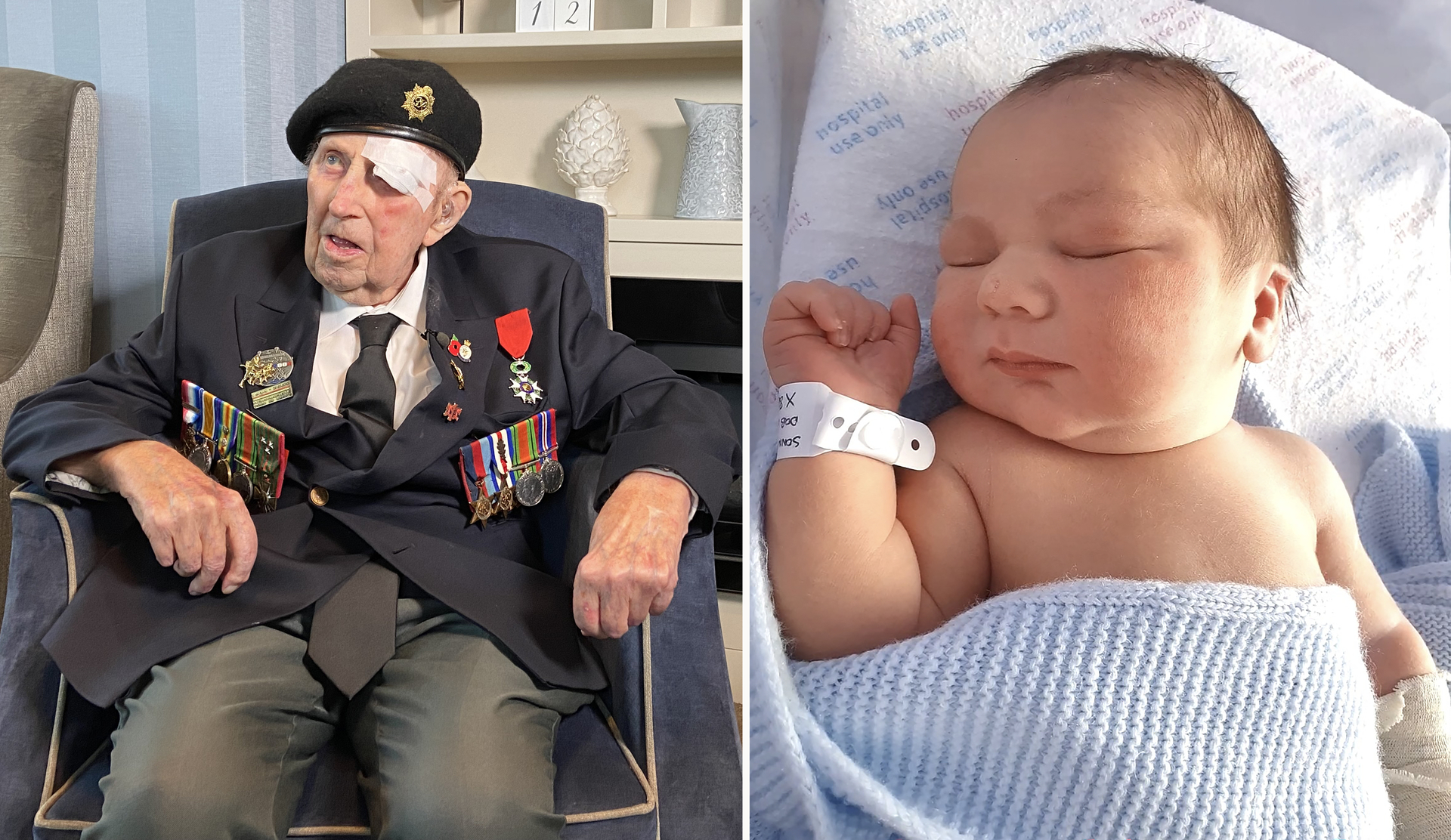 D-day veteran and newborn great-grandson share birthday 100 years apart ...