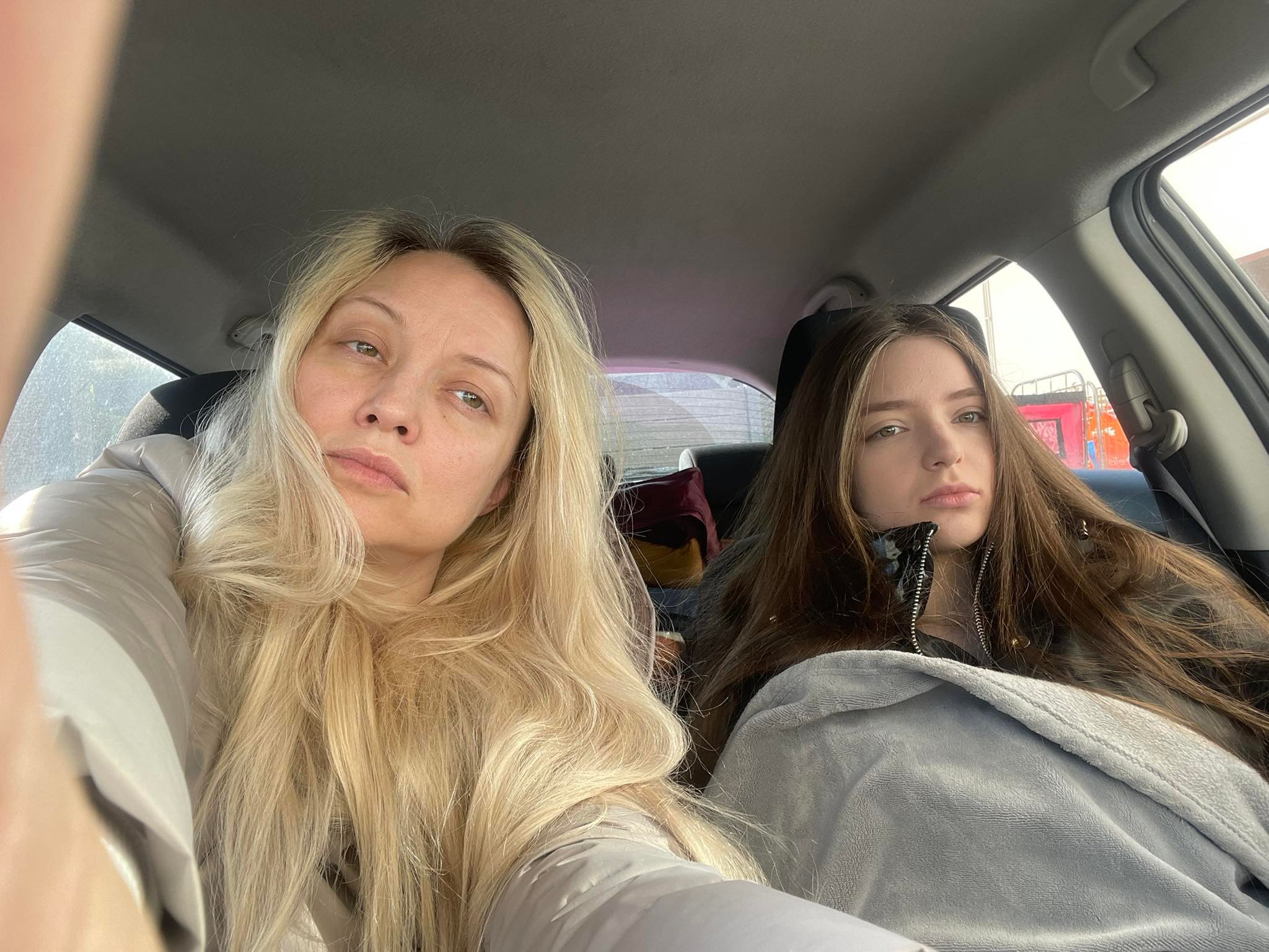 Ukrainian Mother And Daughter Sleeping In Car After Being Turned Away