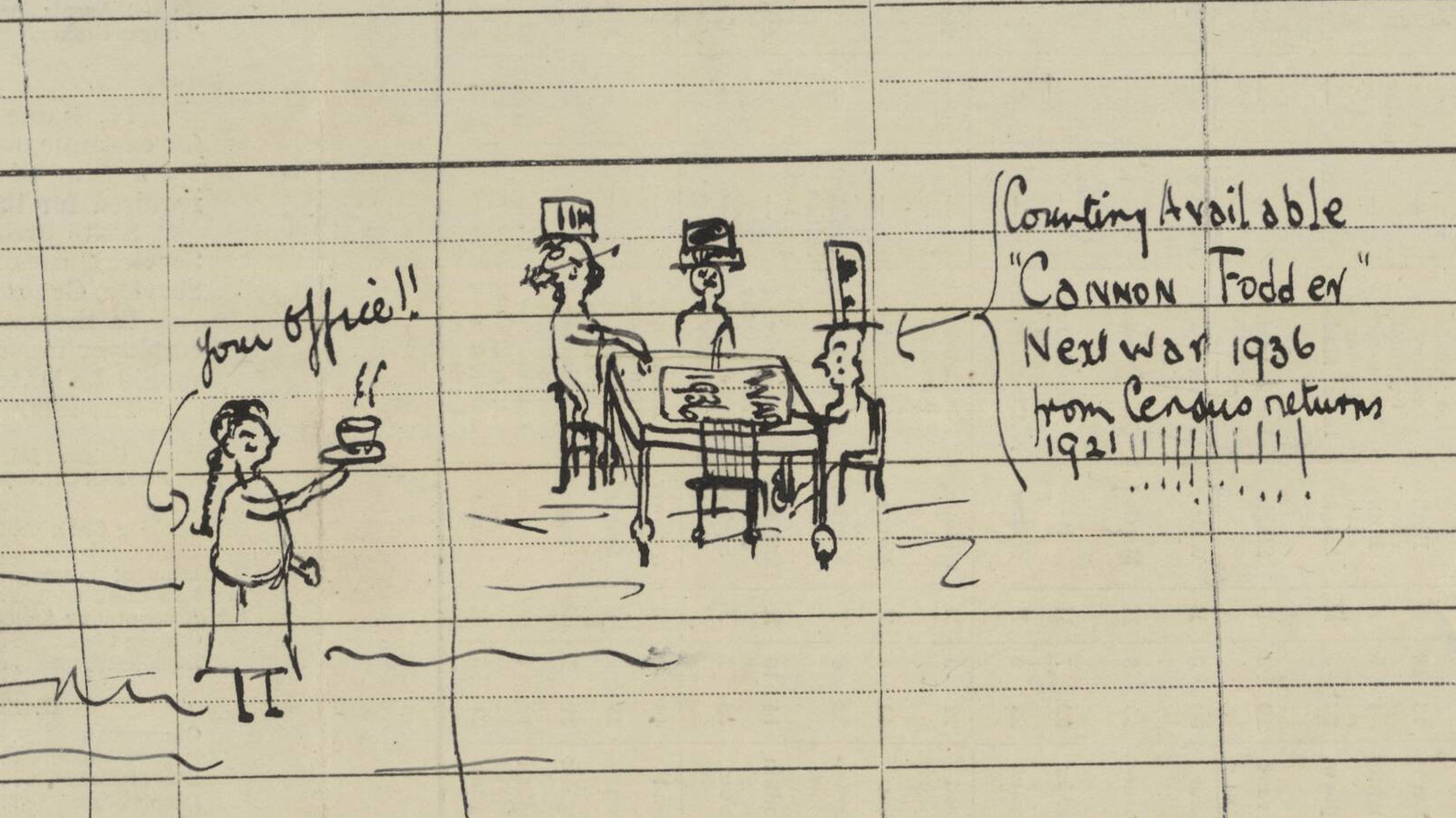 Incredible ‘cannon fodder’ cartoon found in 1921 census predicted ‘next ...