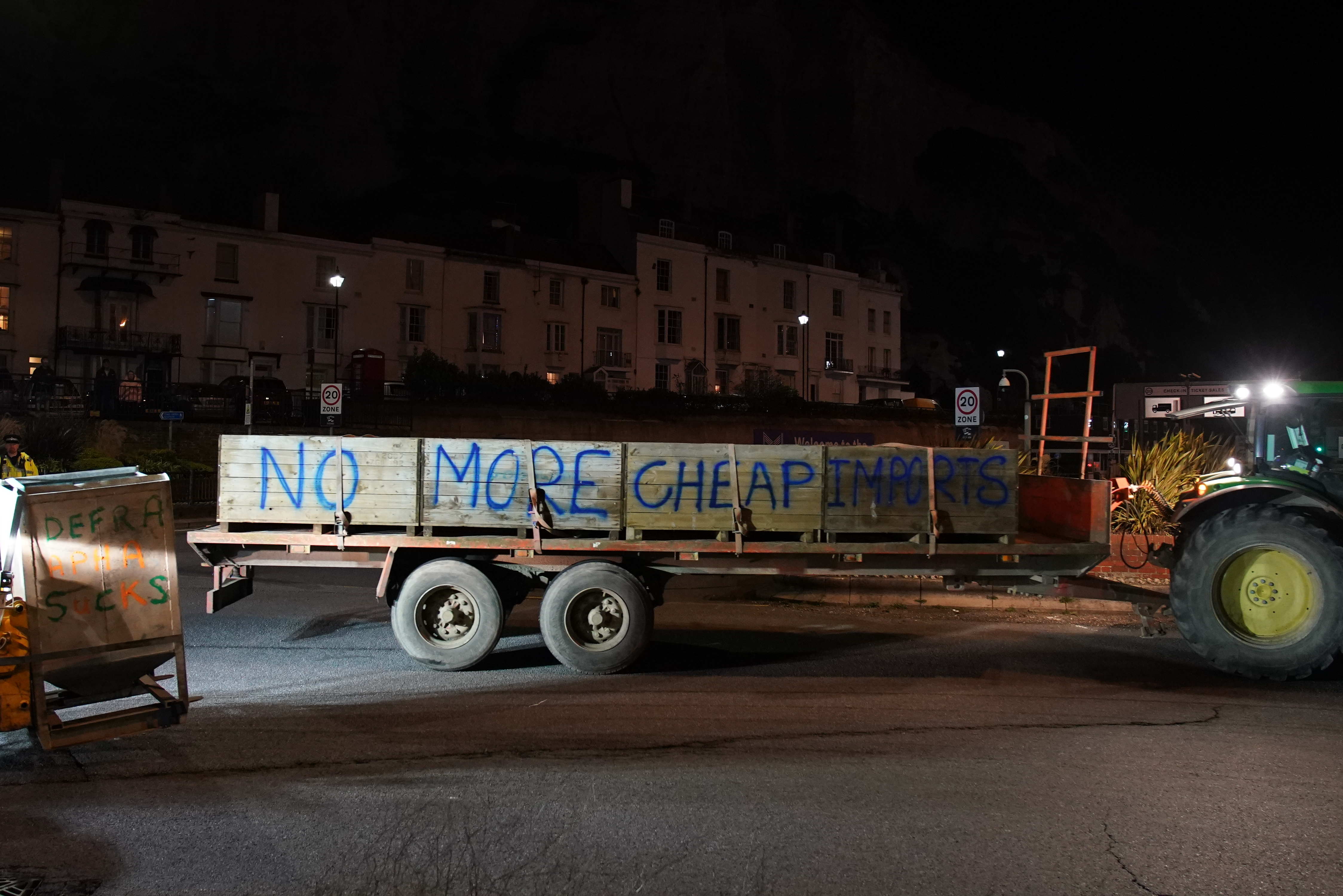 British farmers cause disruption at the Port of Dover in protest over ...