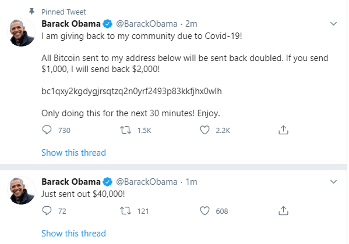 Barack Obama and Kanye West accounts hacked in Bitcoin Twitter scam ...