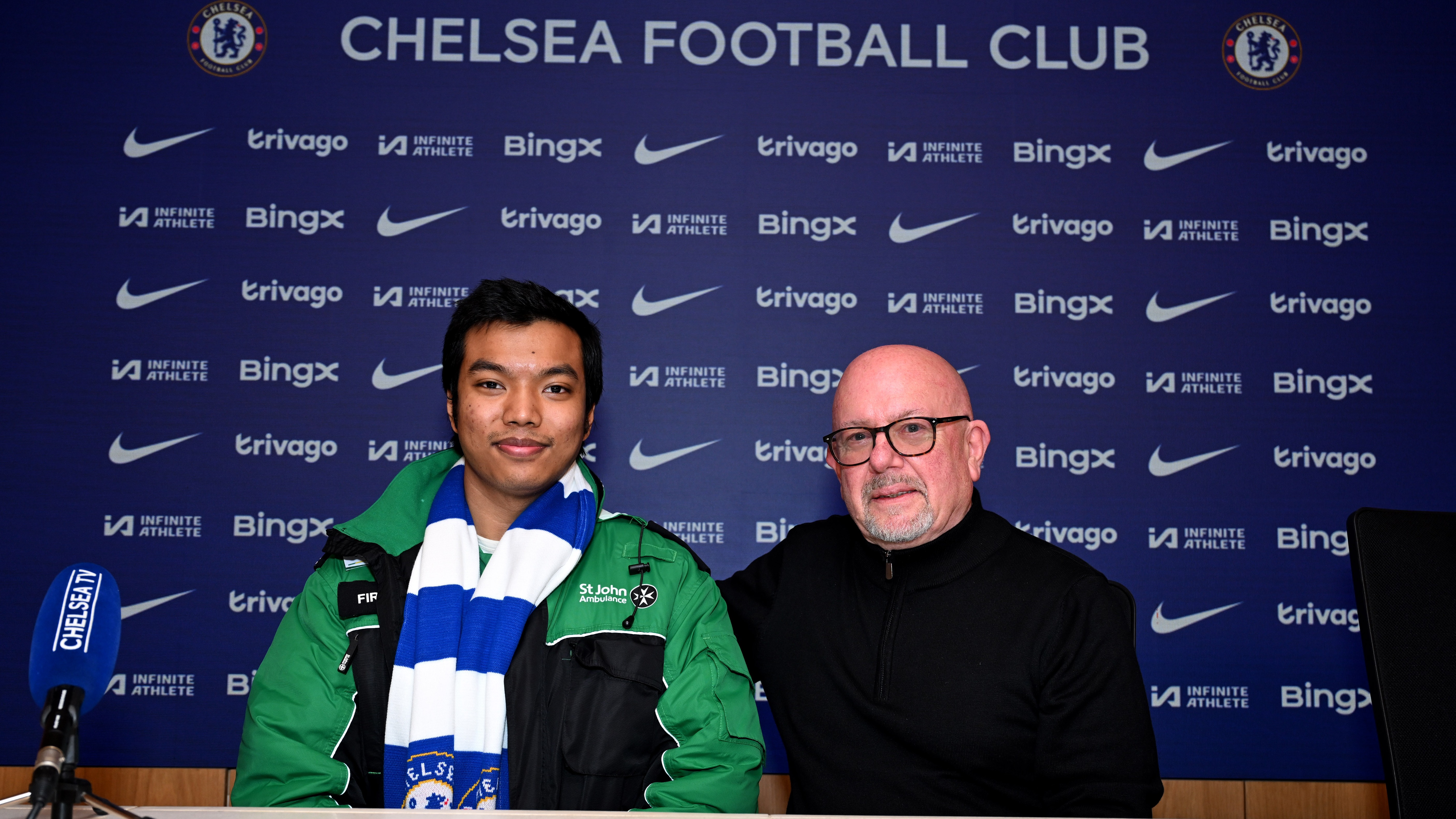 Chelsea fan reunited with medical student who saved his life at match ...