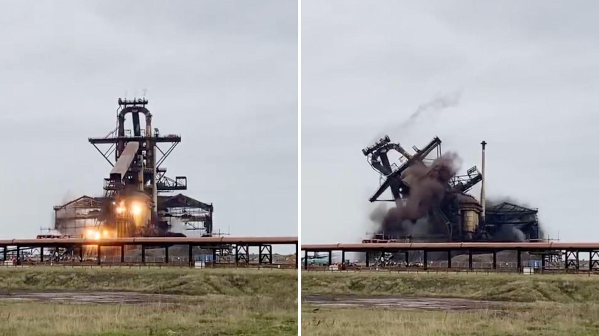 Watch the moment Redcar's blast furnace brought down for good | ITV ...