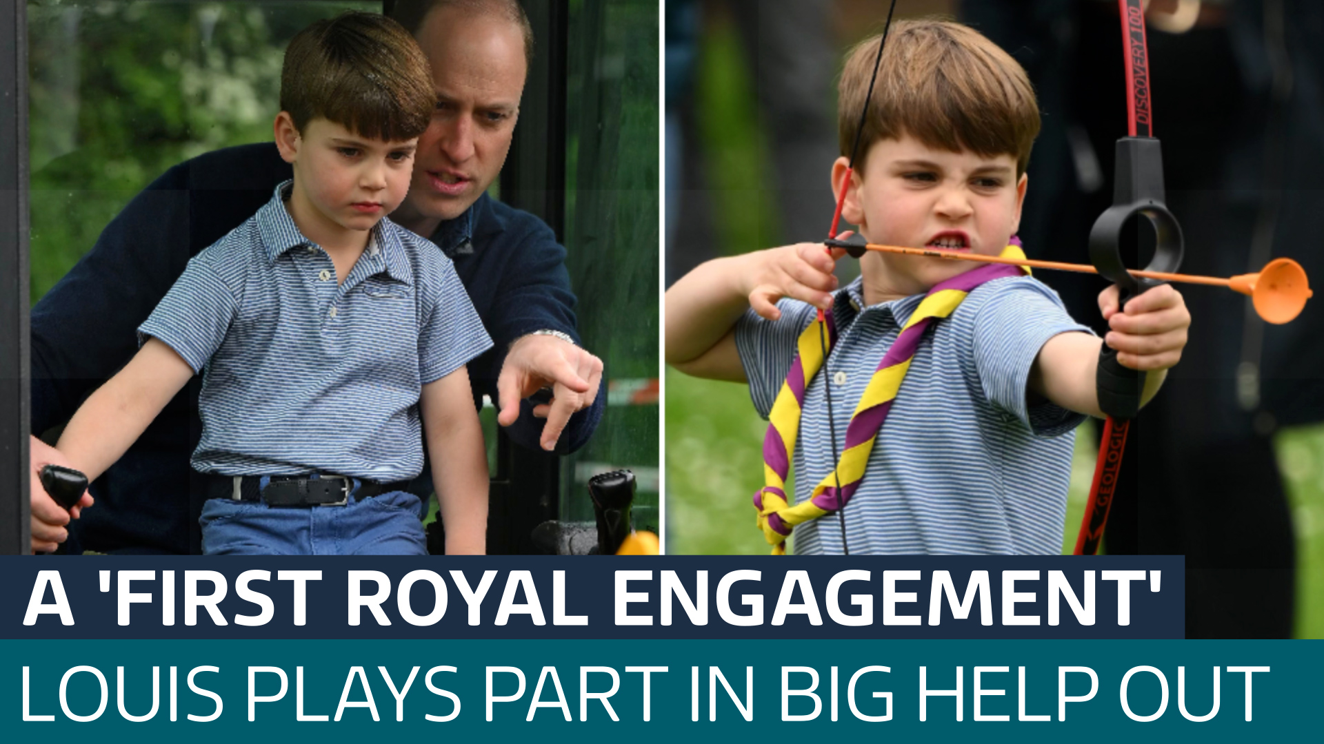 Prince Louis mans a digger and tries out archery during 'Big Help Out ...