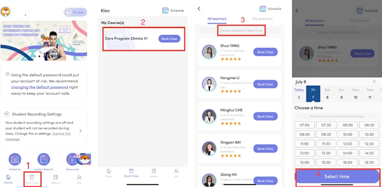 ขั้นตอนง่ายๆในการจองคลาสเรียน LingoAce - LingoAce