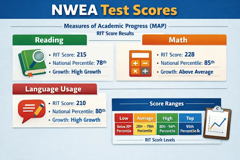 2. 2026 overview: NWEA score ranges by grade