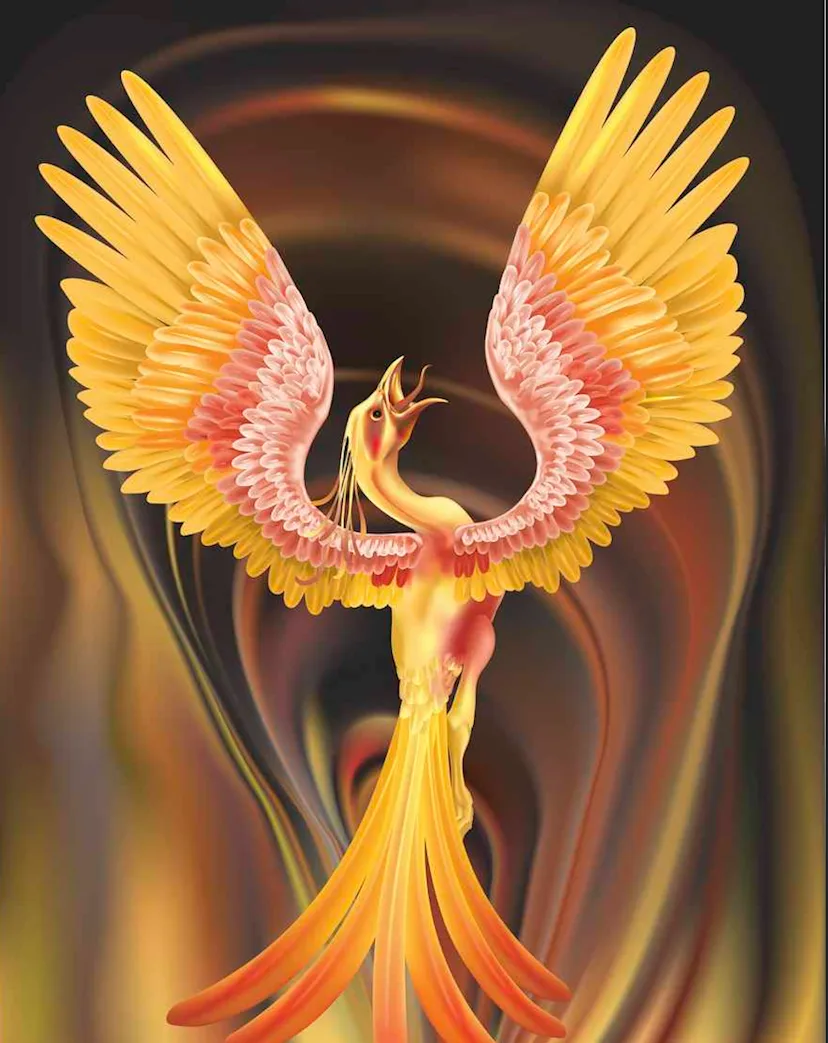 The phoenix is a mythical bird that symbolizes beauty, grace, and ...