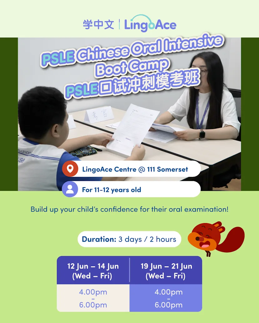 Dive into our PSLE Chinese Oral Intensive Boot Camp, for P5-P6 learners looking to build up ...