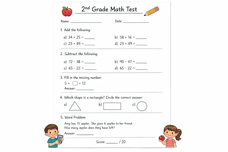 simple math test questions