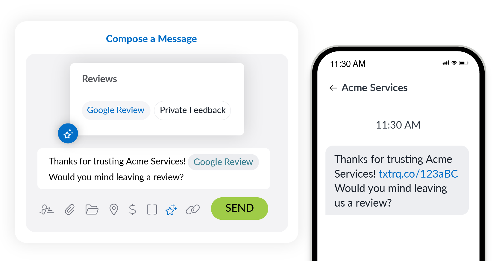 Review Management: Instantly Text Review Request Links