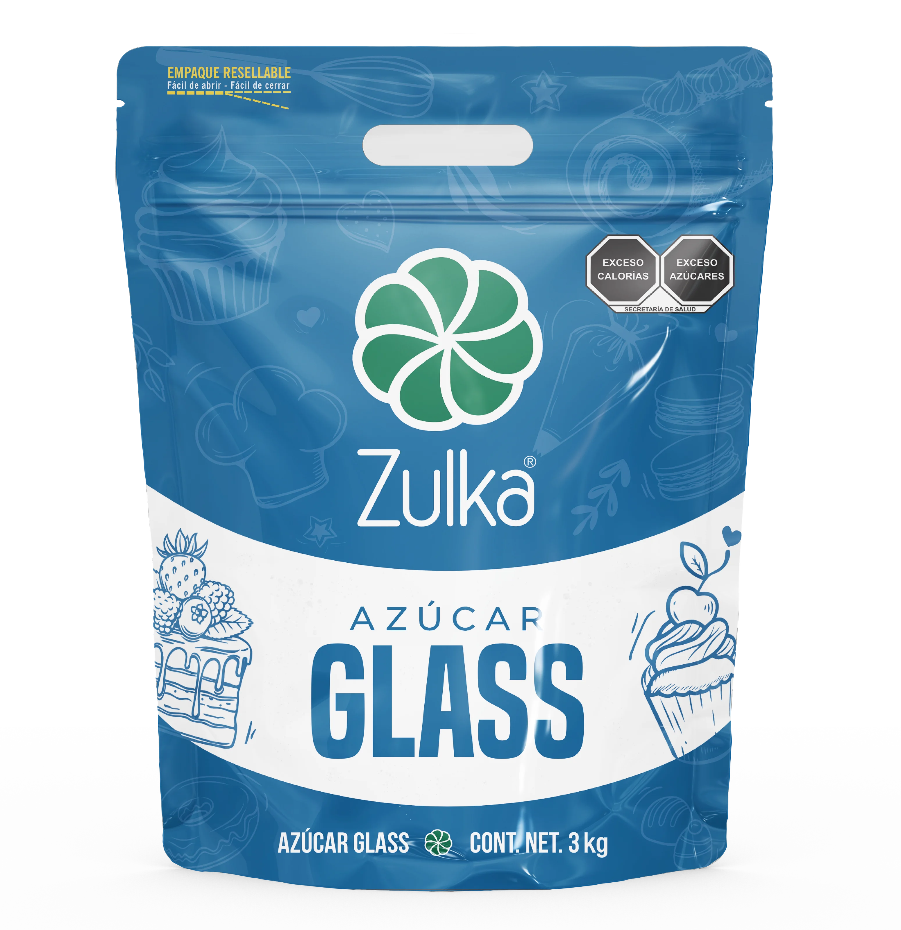 Azúcar Glass Zulka Caja con 4 piezas de 3 kg Glass