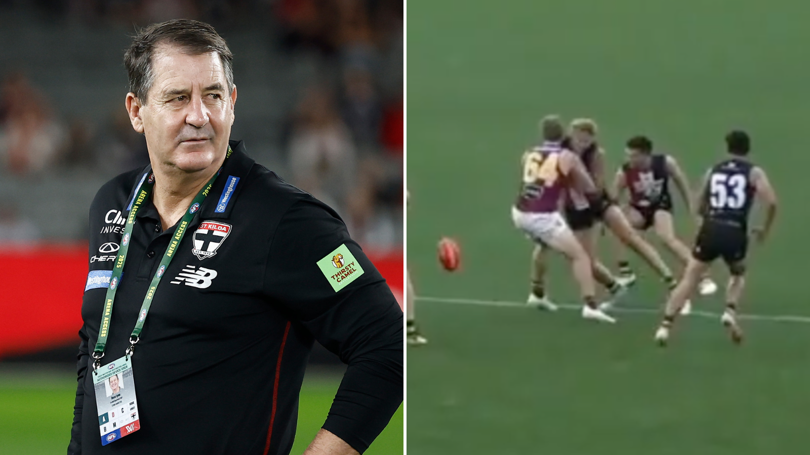 Ross Lyon tribunal video: St Kilda coach Alix Tauru on Noah Balta