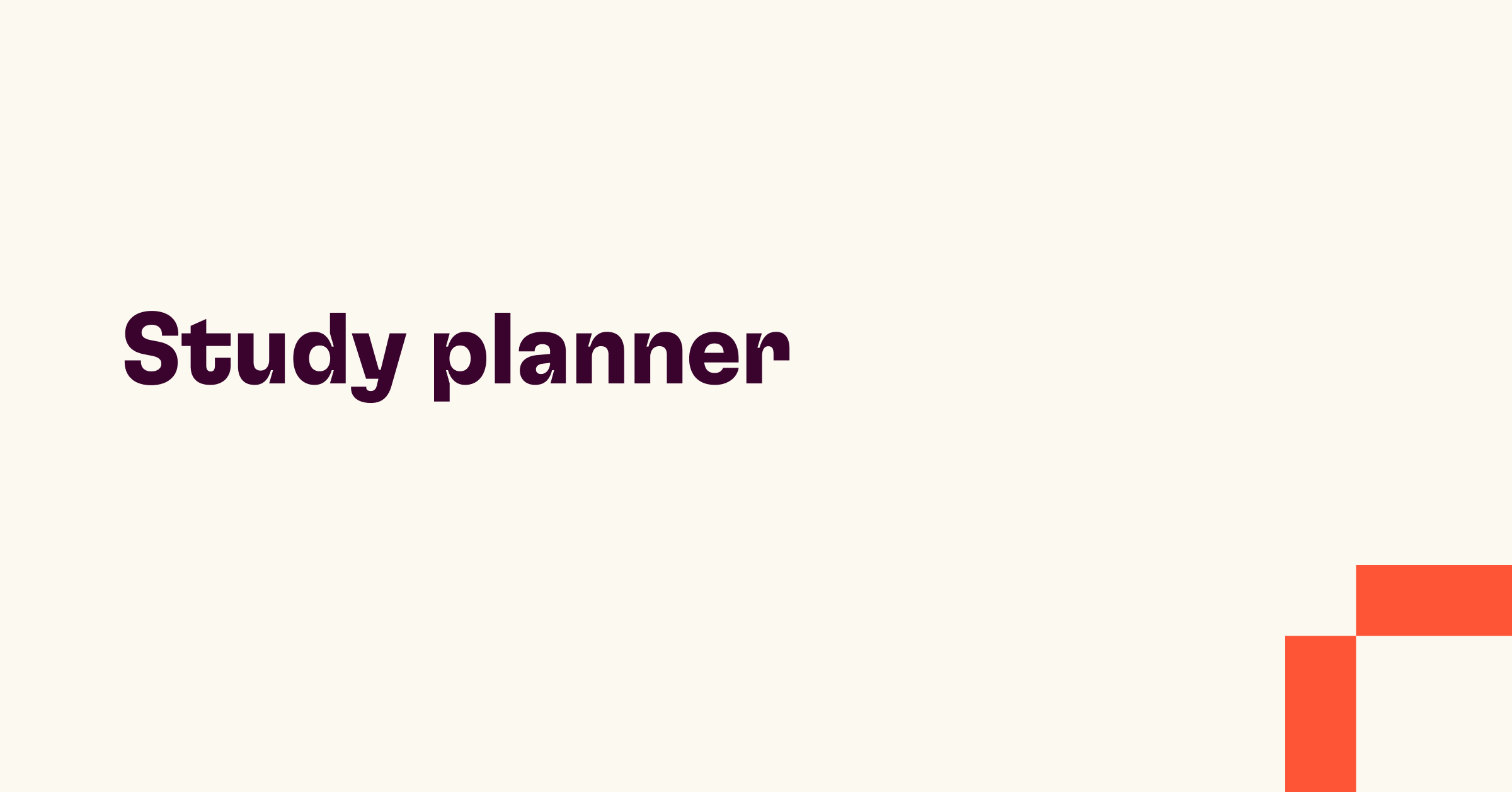 Study planner | Rows template