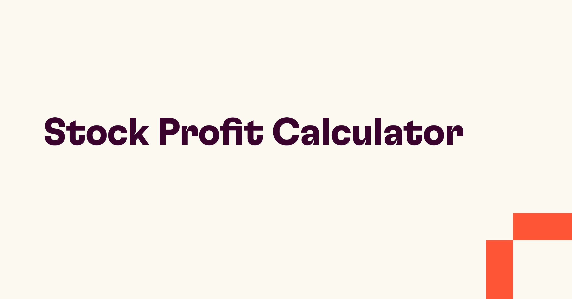 Stock Profit Calculator
