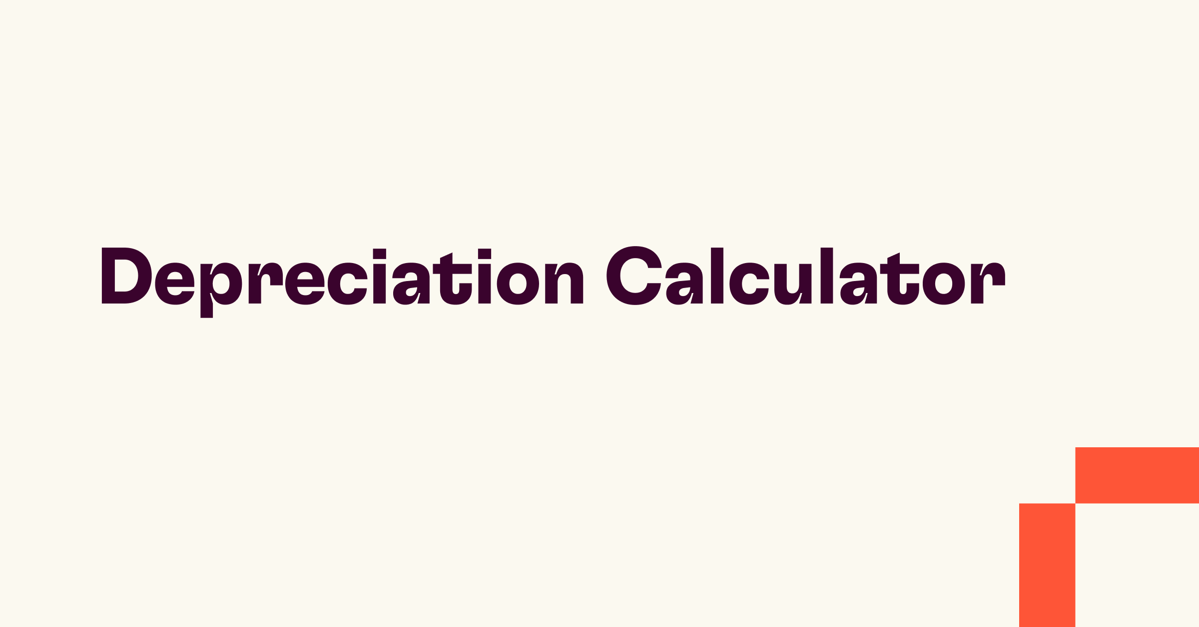 Depreciation Calculator