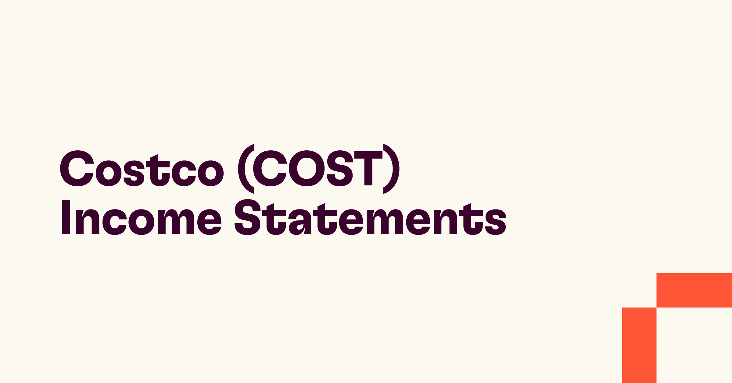 Costco (COST) Annual income statement