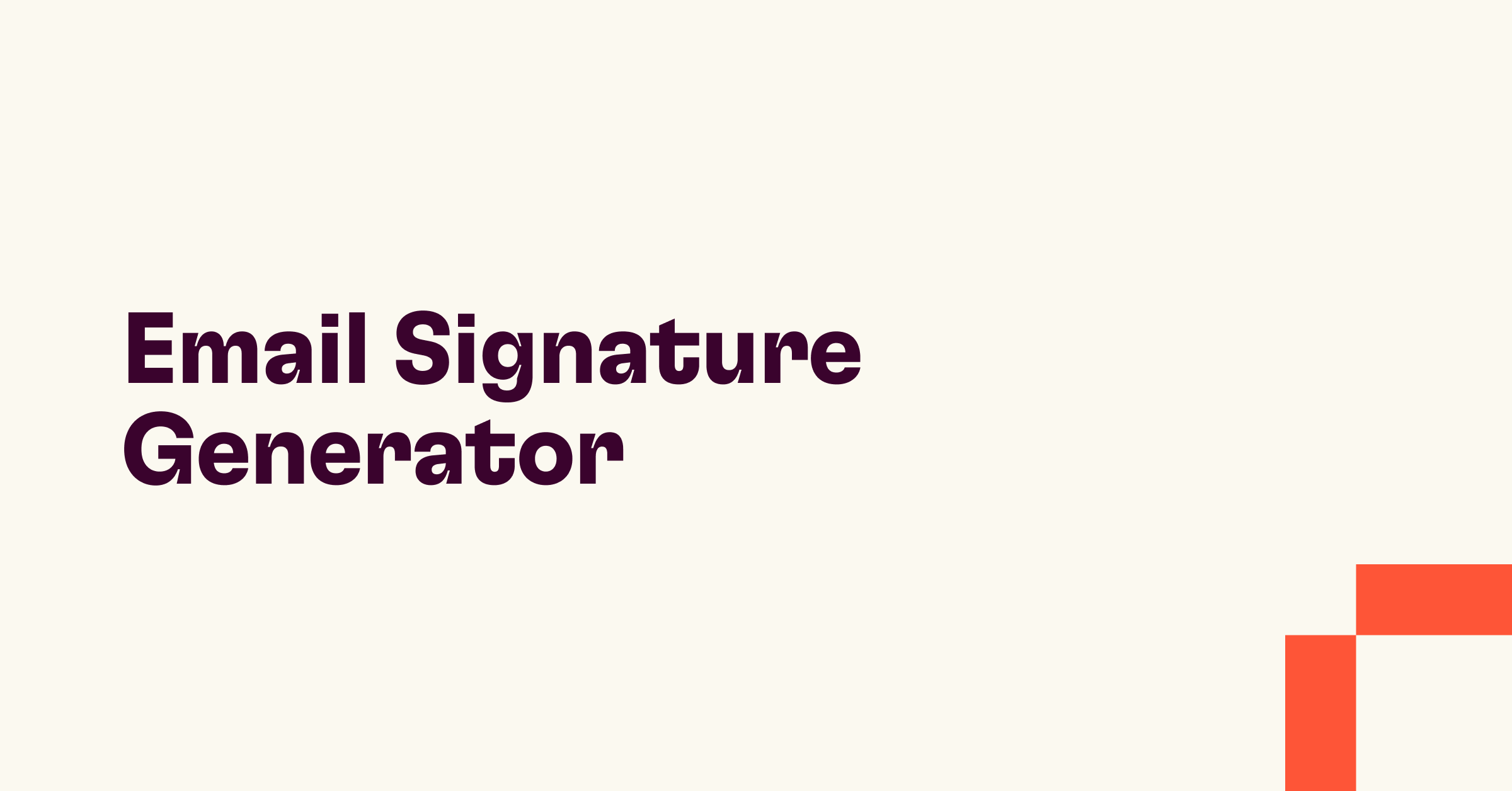 Free Email Signature Generator