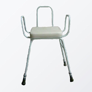 Medequip Products: Perching Stool with Loop Back/Arms & Vinyl Padded ...