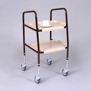 Medequip Products: 2 Shelf Height Adjustable Dinner Trolley - KIT412