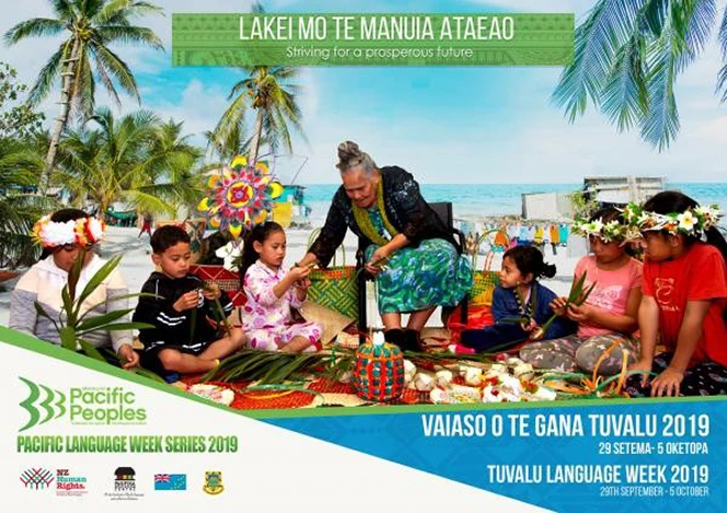 Tuvalu language week — Flag raising event | National Library of New Zealand