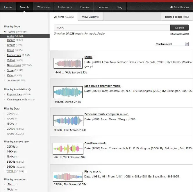 Thumbnails for your ears | National Library of New Zealand