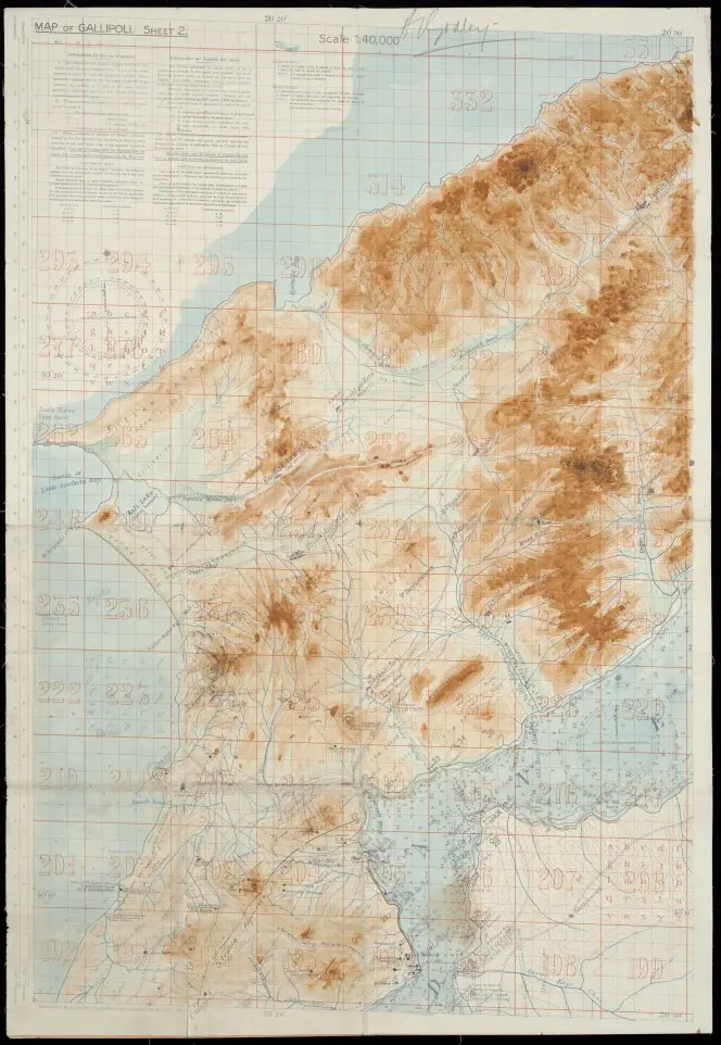 Godley's Map of Gallipoli | National Library of New Zealand