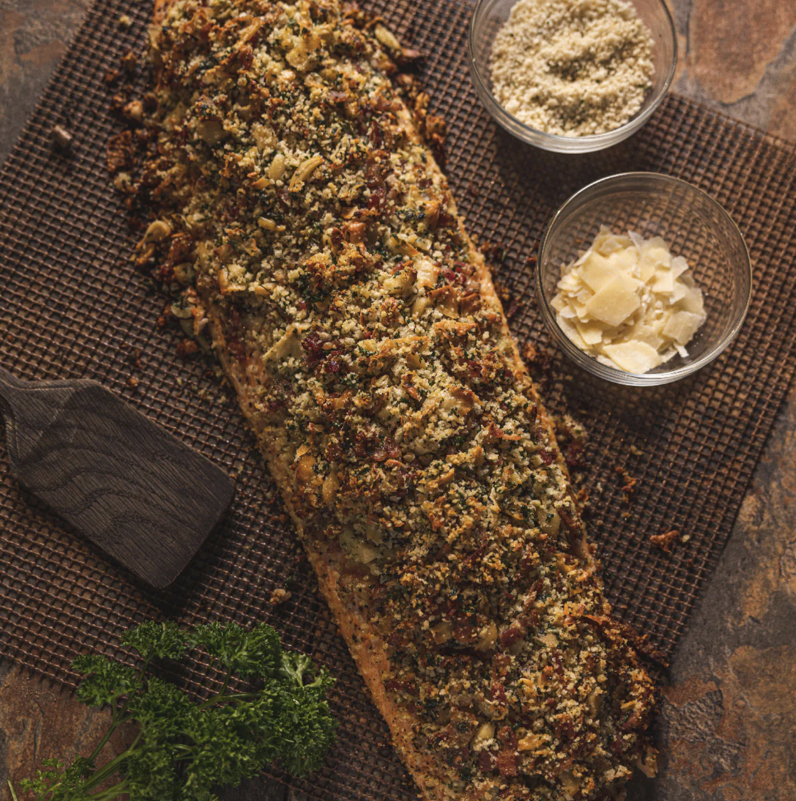 Bacon, Parmesan & Garlic Crusted Salmon | recteq