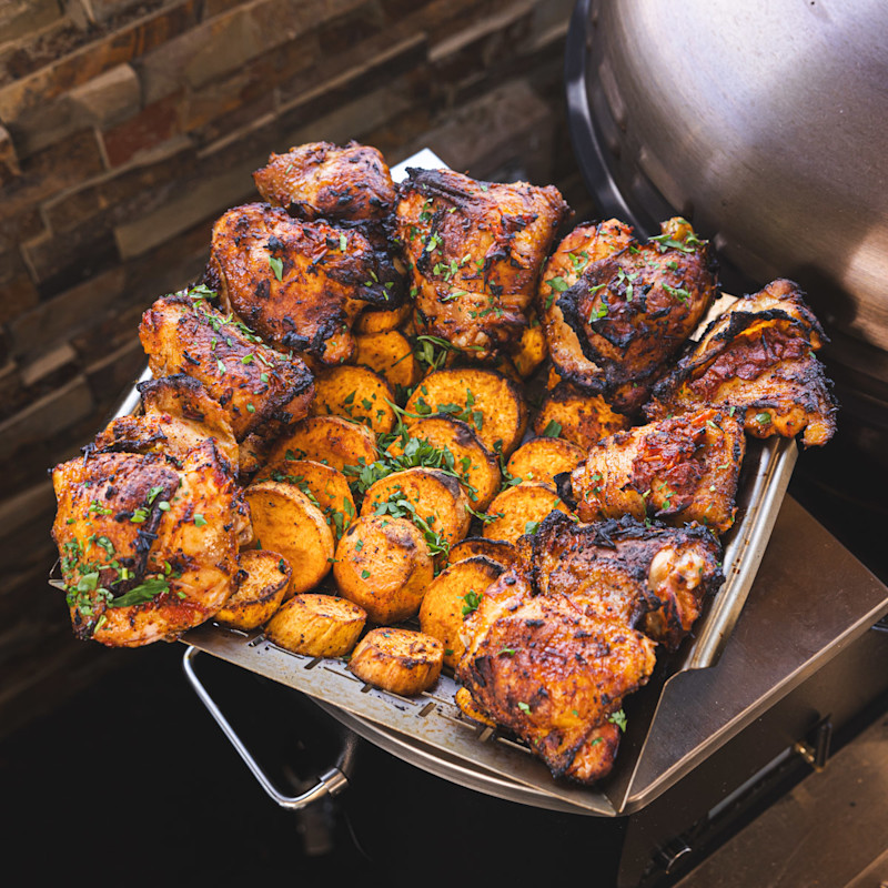 Grilled Harissa Chicken and Sweet Potatoes | recteq