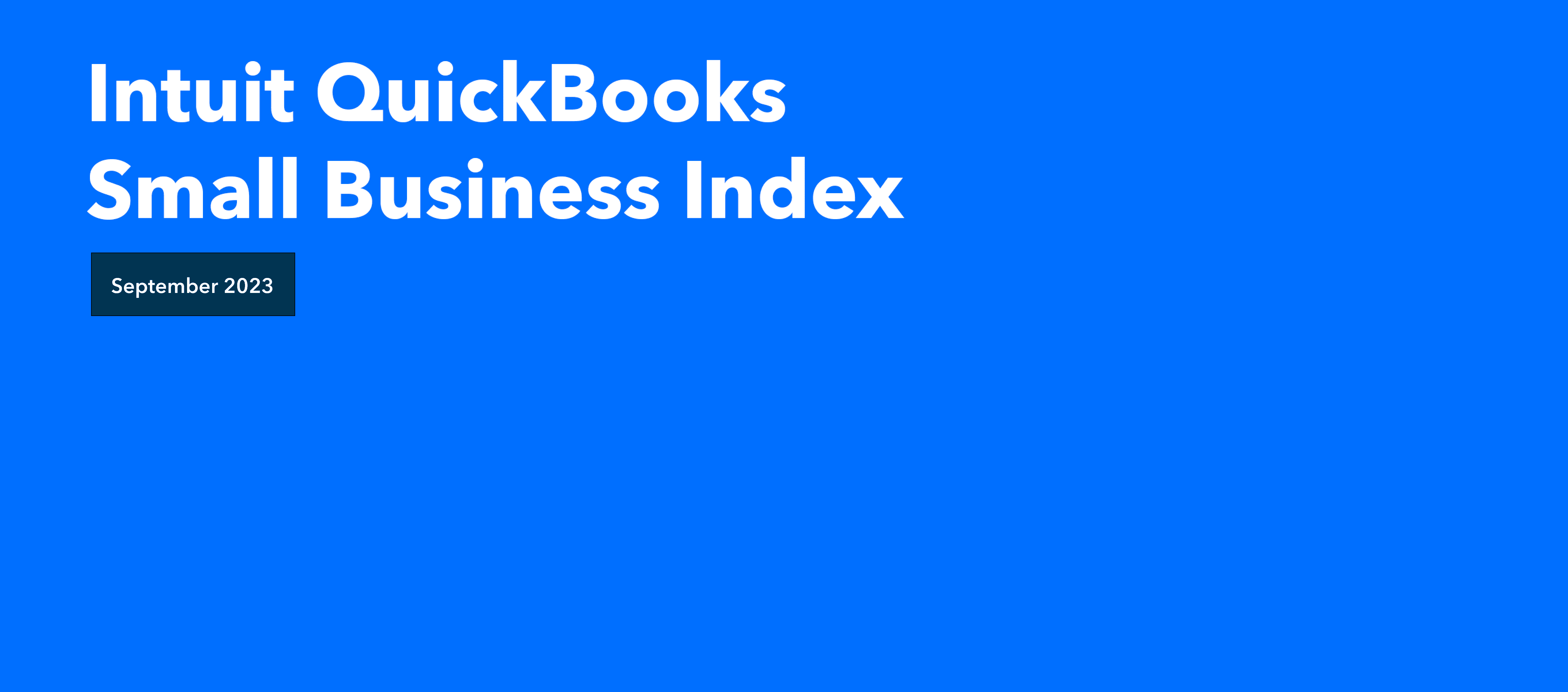 Intuit QuickBooks Small Business Index - September 2023 | Data ...