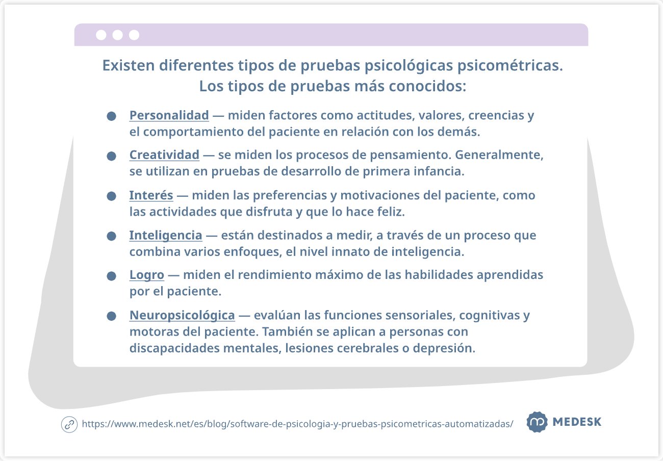 Software de psicología y Pruebas Psicométricas Automatizadas