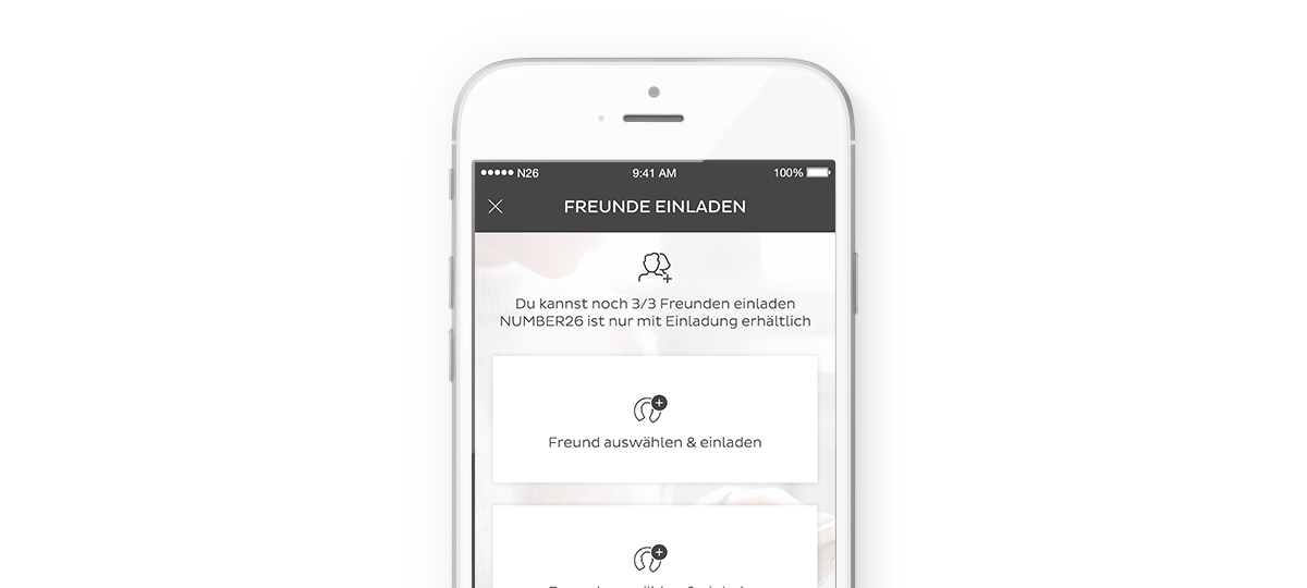 New: Invite friends with the app now! - N26