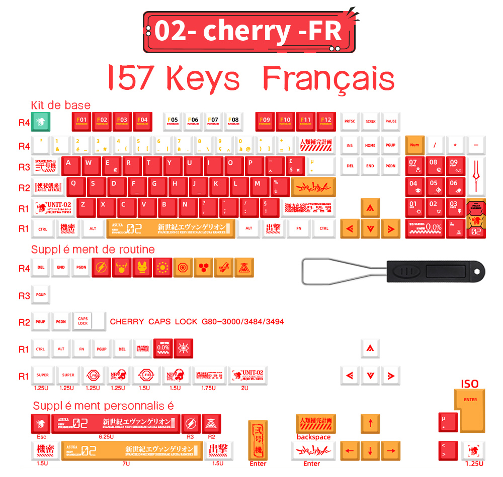 Azerty Keycaps - Profil Cherry
