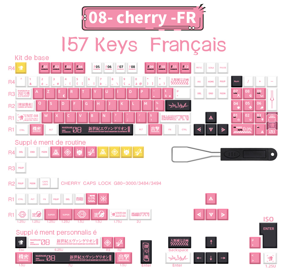 Azerty Keycaps - Profil Cherry