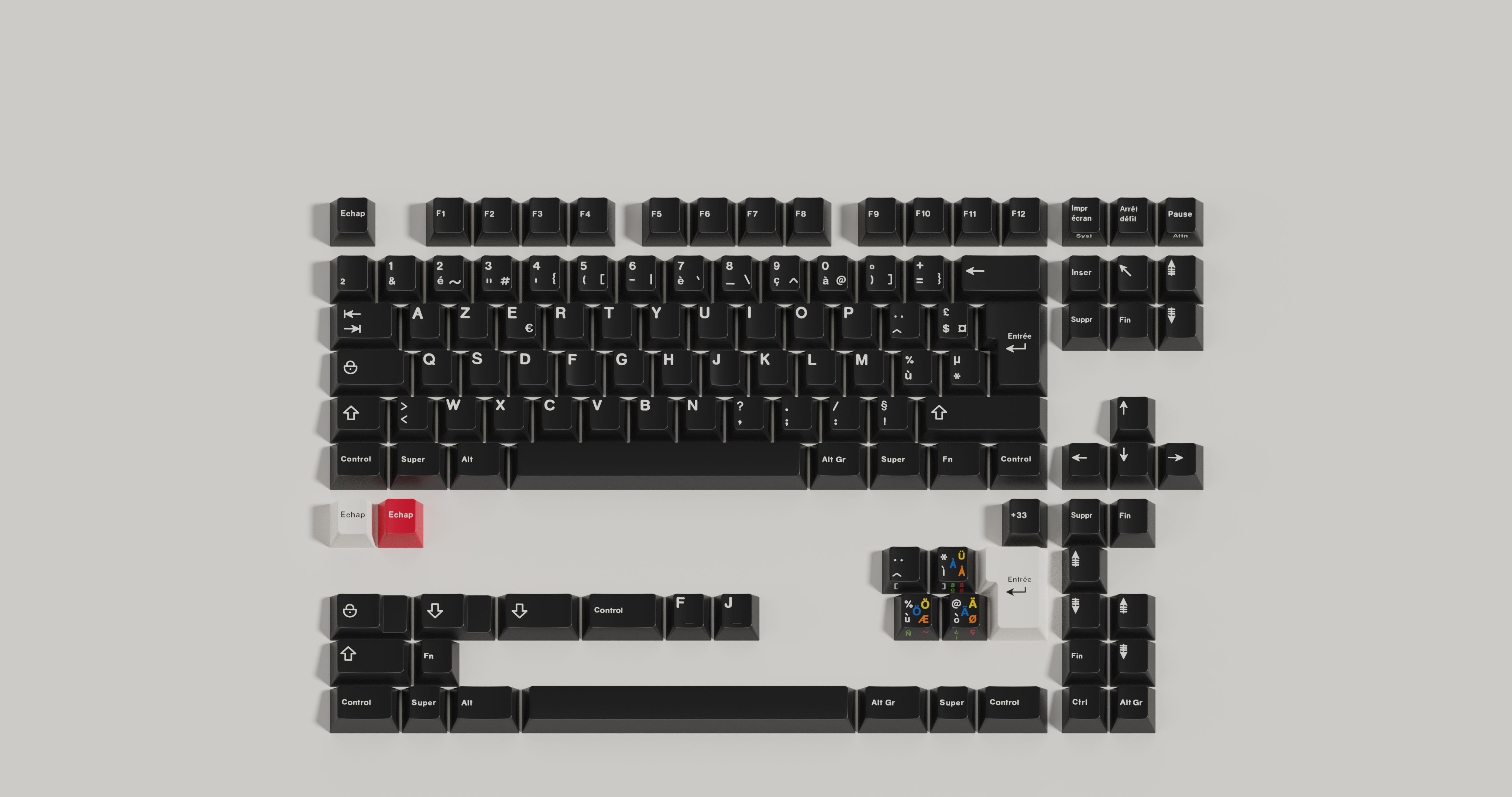 Azerty Keycaps - Profil Cherry