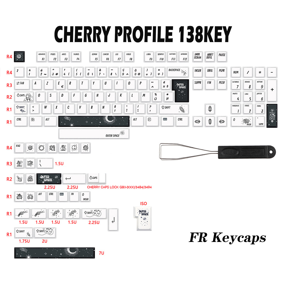Azerty Keycaps - Profil Cherry