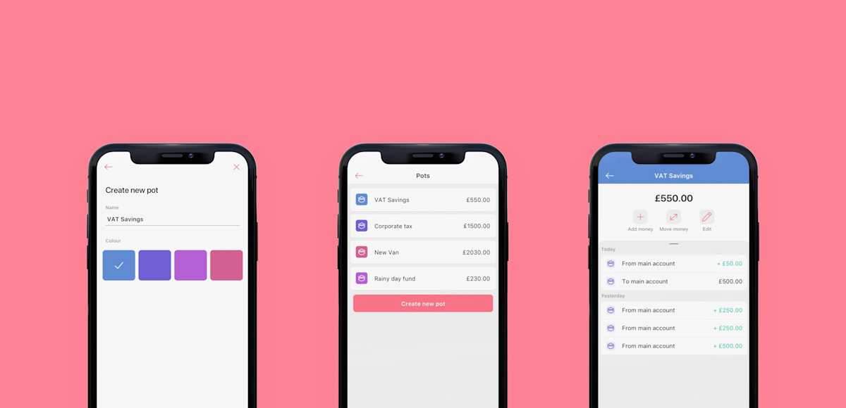 Money saving pots for small business accounts | Mettle