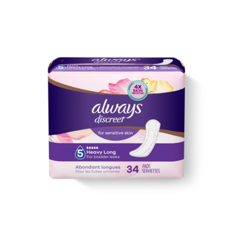 Always Discreet for Sensitive Skin Heavy Pads - 5 Drops | Always Discreet