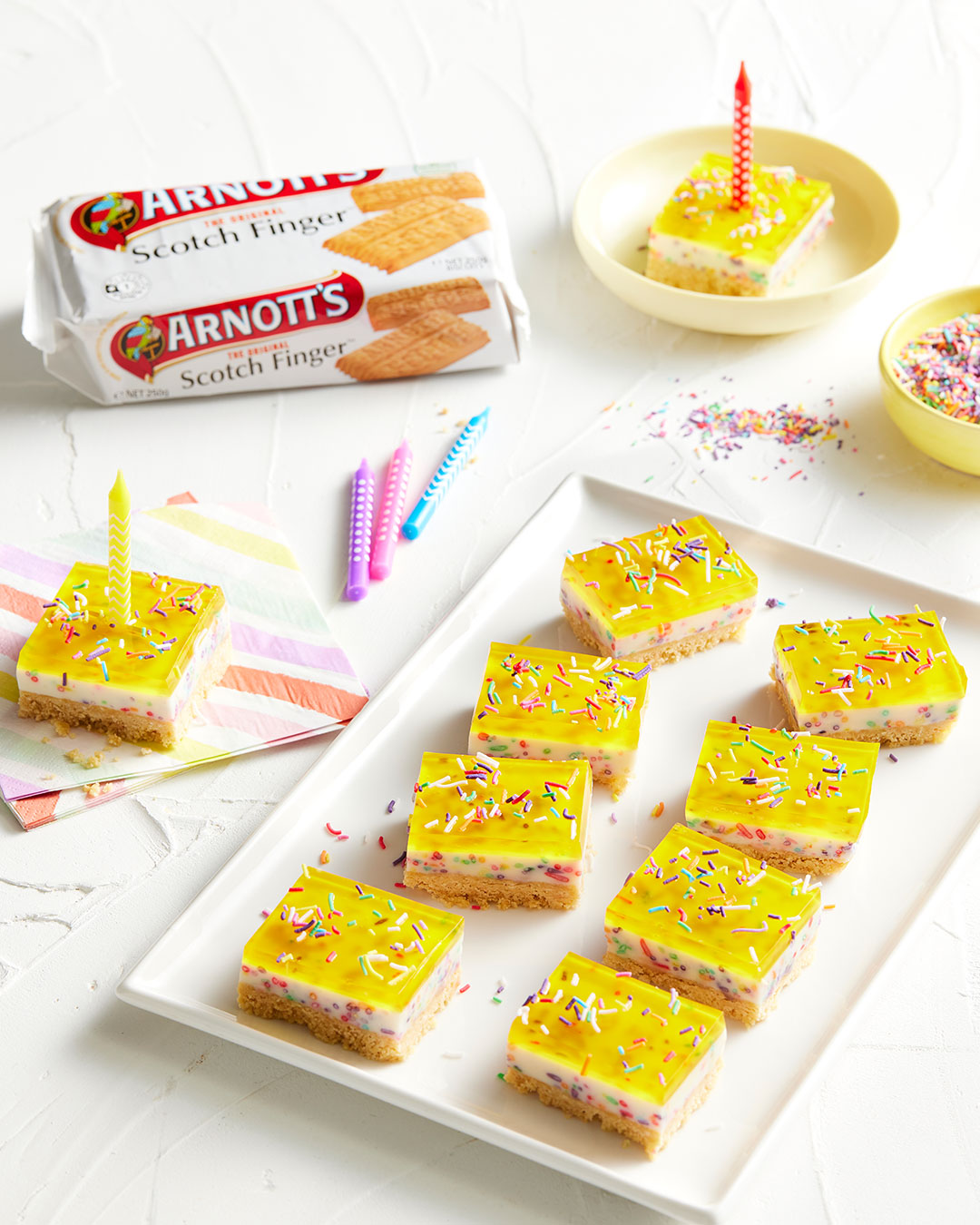 Arnott’s Scotch Finger Sprinkle and Jelly Slice | Arnott's